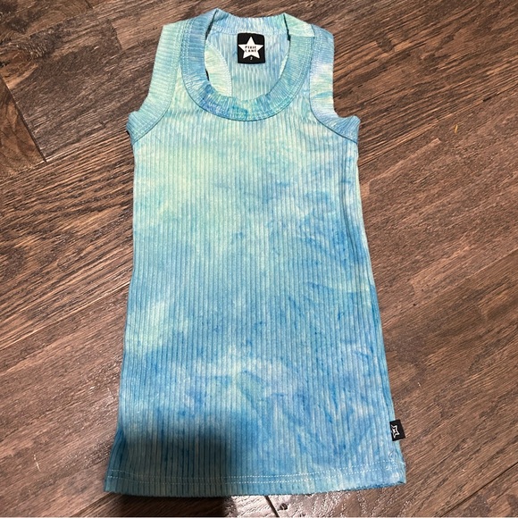 pixie lane | Shirts & Tops | Pixie Lane Blue And Green Ribbed Tank Top ...